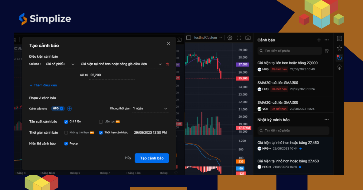 Thiết Lập Cảnh Báo Kỹ Thuật Trên Simplize » Simplize Blog